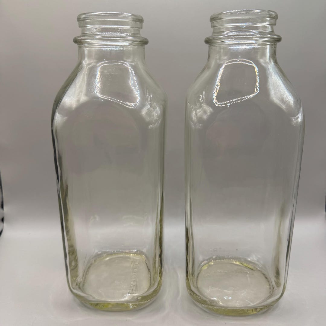 Stanpac Glass Milk Bottles Set of 2 - Etsy