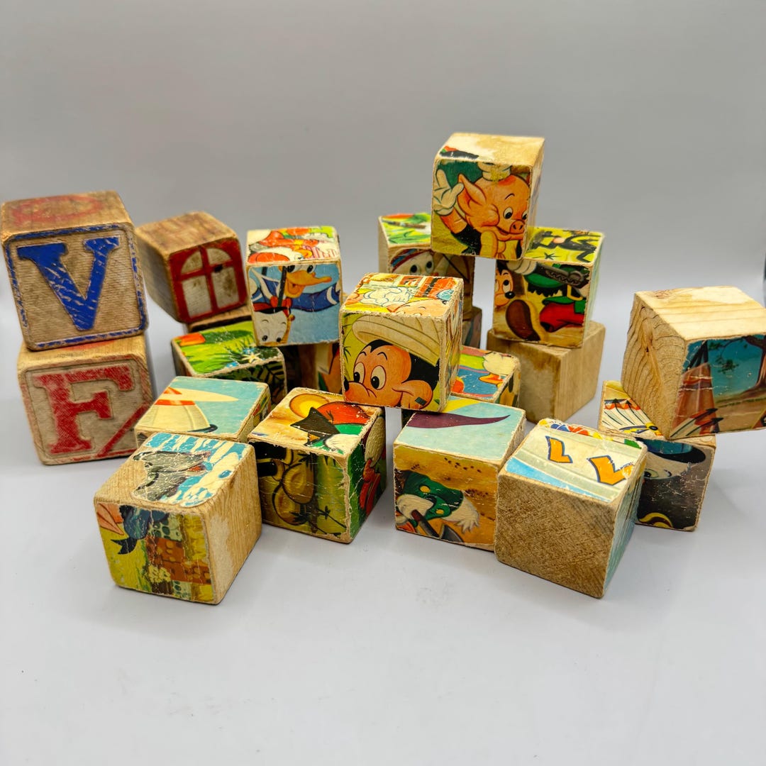 Children's Blocks With Disney Characters - Decorative Only - Etsy