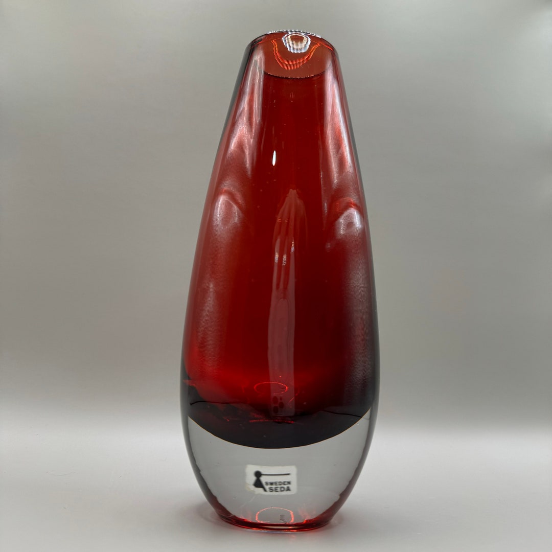 Seda Sweden Glass Teardrop Vase - Etsy
