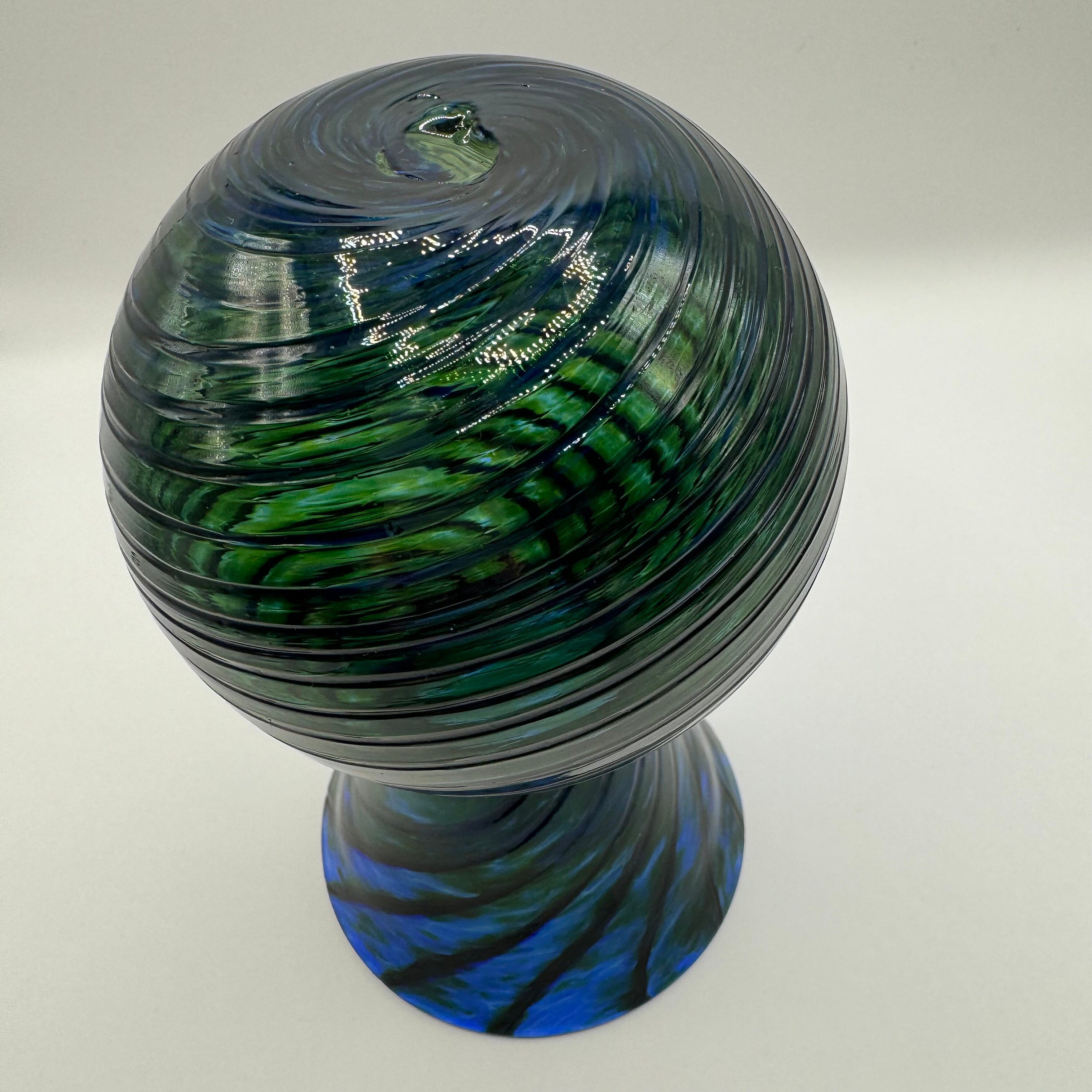 Hand-blown Swirl/twist Art Glass Vase Blues, Greens, Lime - Etsy