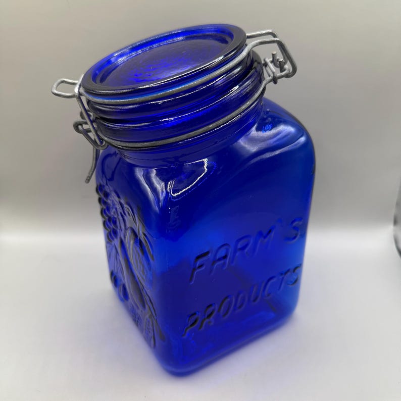 Cobalt Blue Farm Products Bale Closure Canister - Etsy