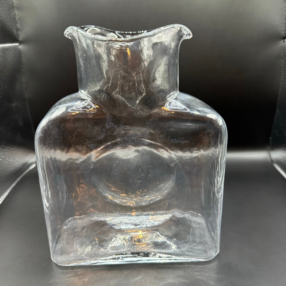 Blenko Double Spouted Pitcher in Crystal Color - Etsy