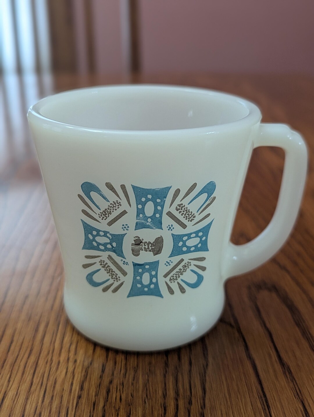 Vintage Anchor Hocking Blue Heaven Milk Glass Coffee Mug MCM Atomic ...