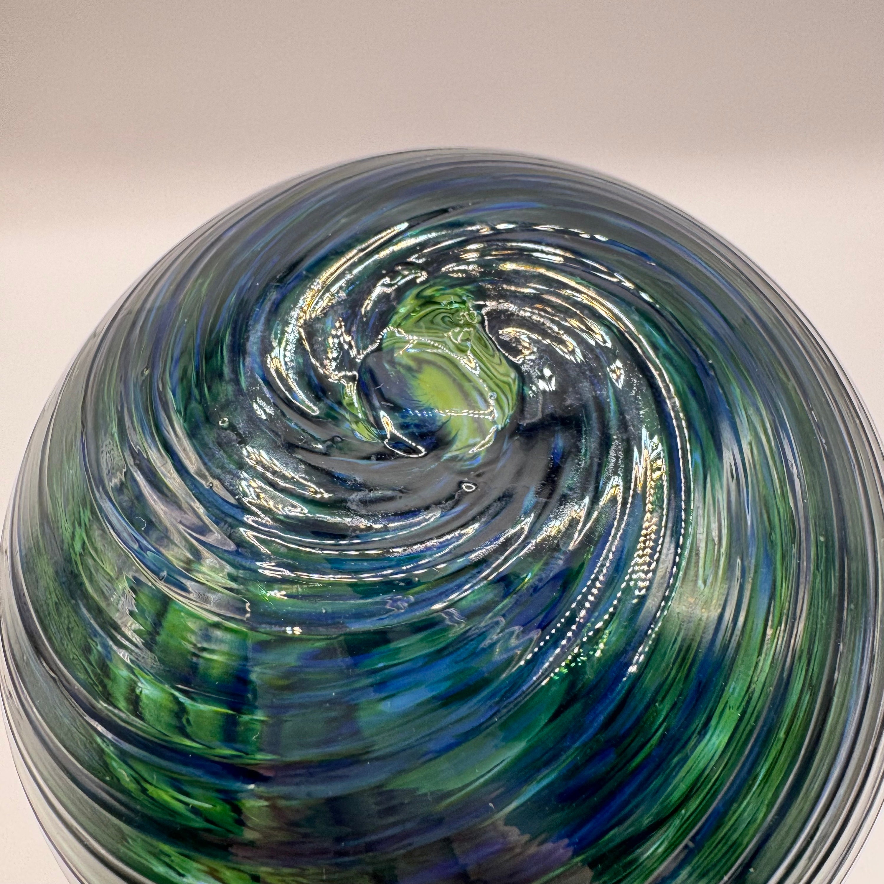 Hand-blown Swirl/twist Art Glass Vase Blues, Greens, Lime - Etsy