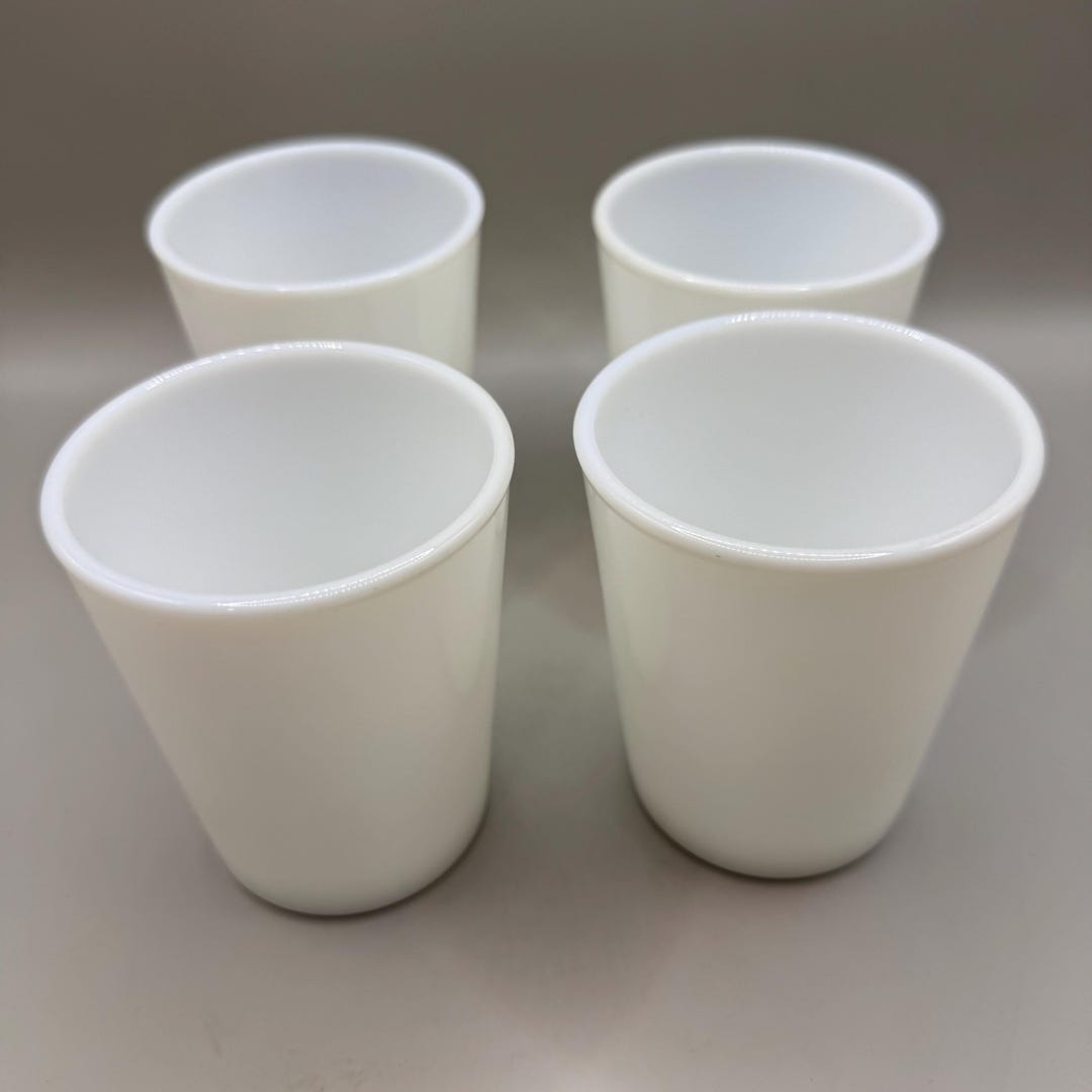 Milk Glass Small Glasses - Set of 4 - Etsy