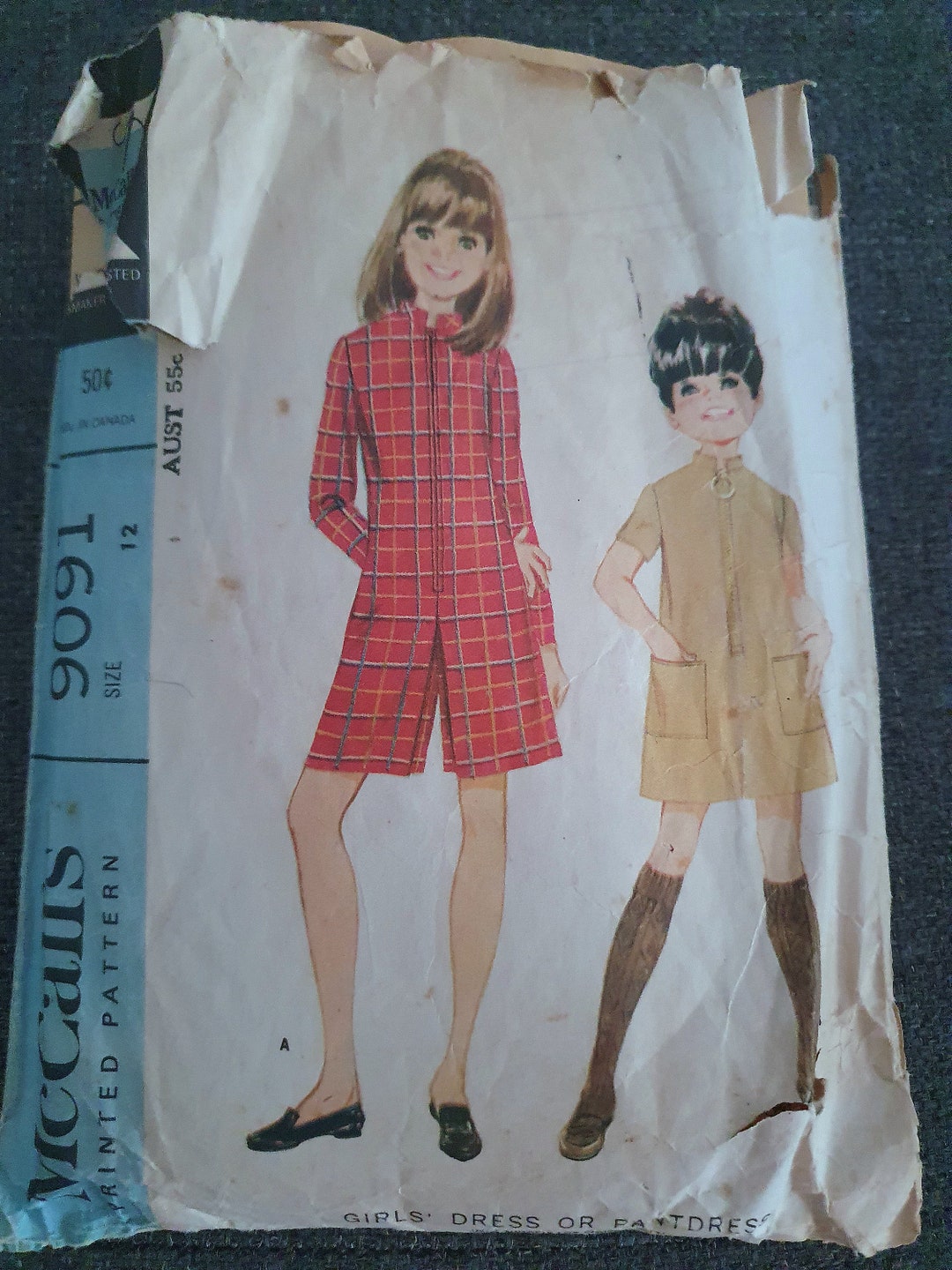 Vintage Pattern Mccall’s 9091 From 1967 Girls Pantdress or Dress Size ...