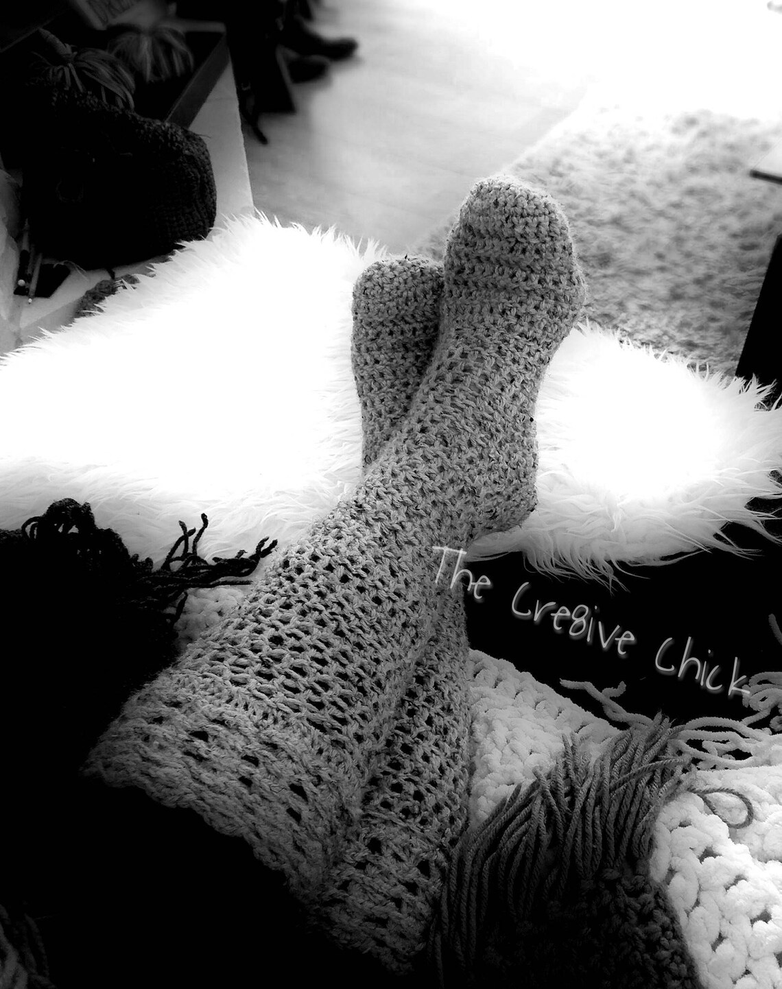 Crochet PATTERN Chunky Boot Sock Versatile Design Slouch or - Etsy