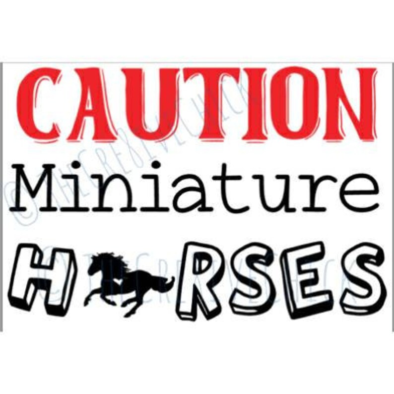 CAUTION Miniature Horses VINYL DECAL Sticker for Diy Sign - Etsy