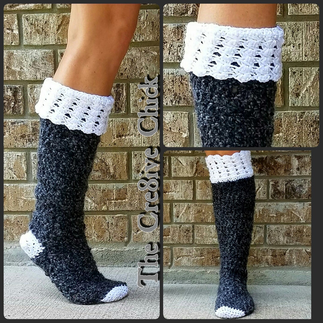 Crochet PATTERN Chunky Boot Sock Versatile Design Slouch or - Etsy
