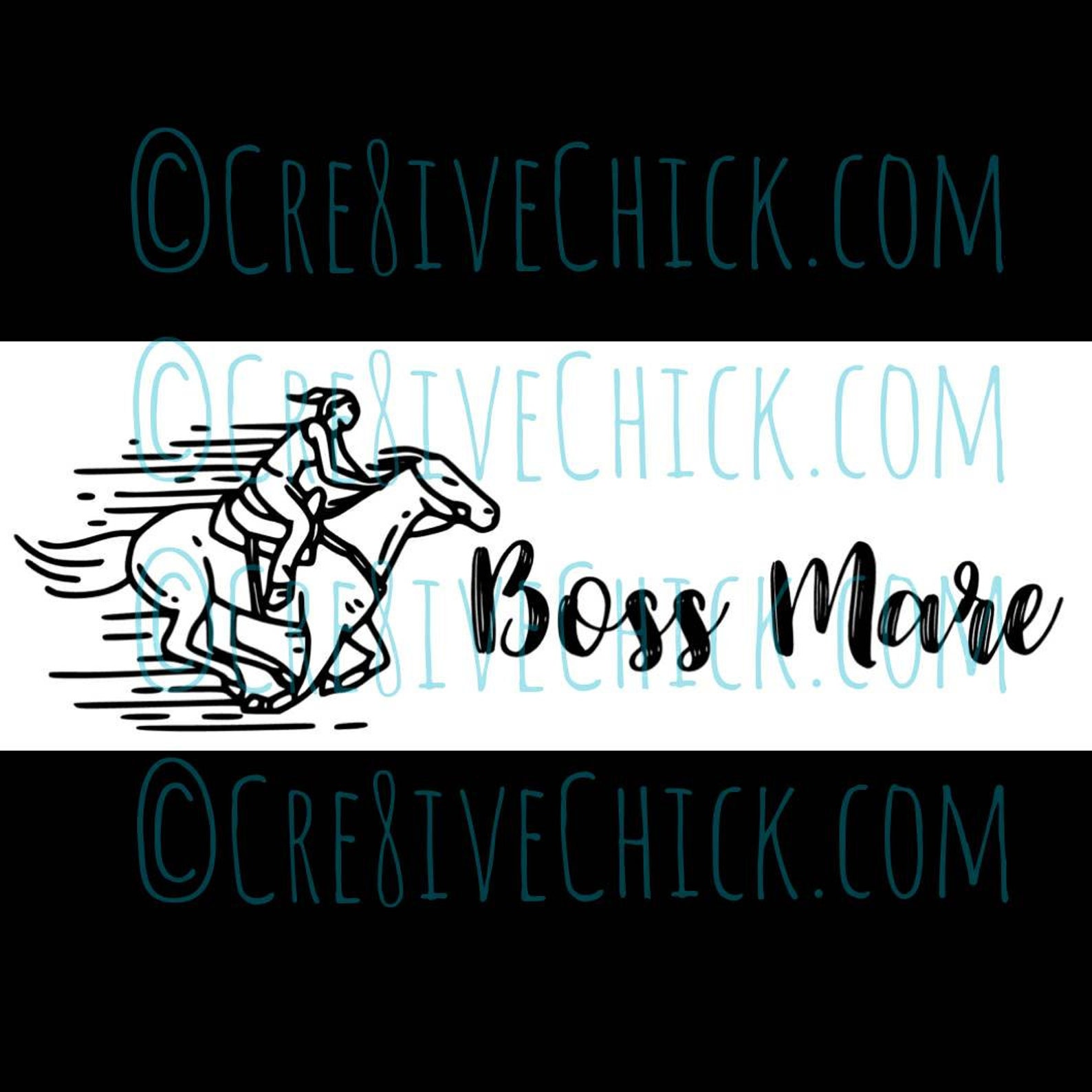 Boss Mare VINYL DECAL STICKER Barrel Racing Barrel Racer for Horse ...