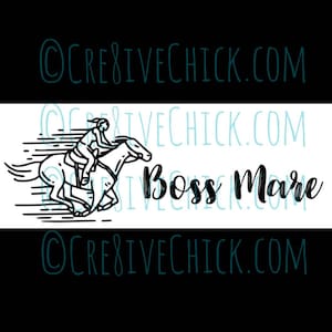 Boss Mare VINYL DECAL STICKER Barrel Racing Barrel Racer for Horse ...