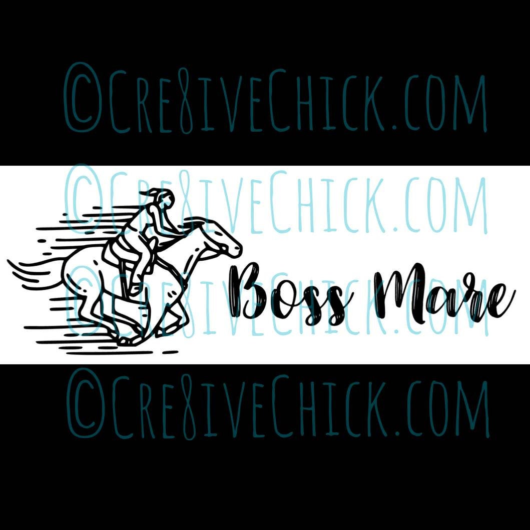 Boss Mare VINYL DECAL STICKER Barrel Racing Barrel Racer for Horse ...
