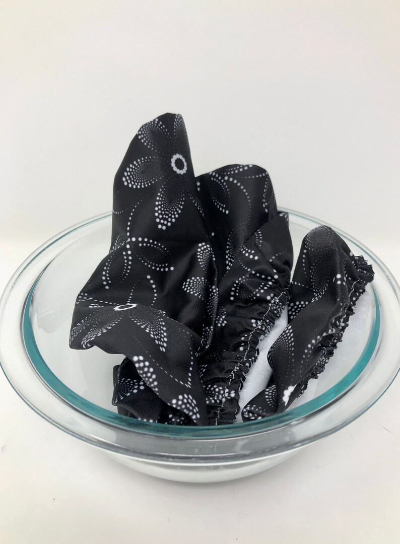 Reusable Bowl Covers Basic Set, Black & White Flowers - Etsy
