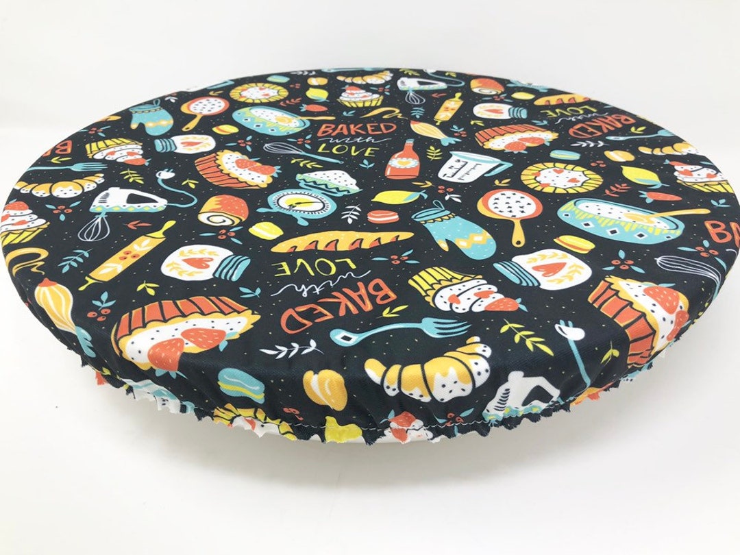 Extra Large Bowl Cover, Mom's Bakeshop, Fabric Bowl Cover, Washable ...