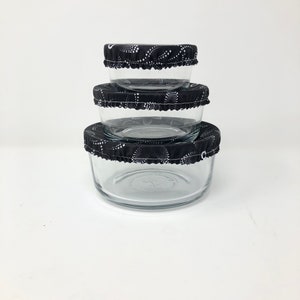 Reusable Bowl Covers Mini Set, Black & White Flowers - Etsy