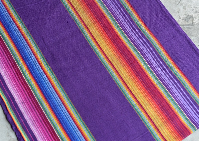 Mexican Fabric 125 Handwoven 100% Cotton Rainbow Fabric | Etsy