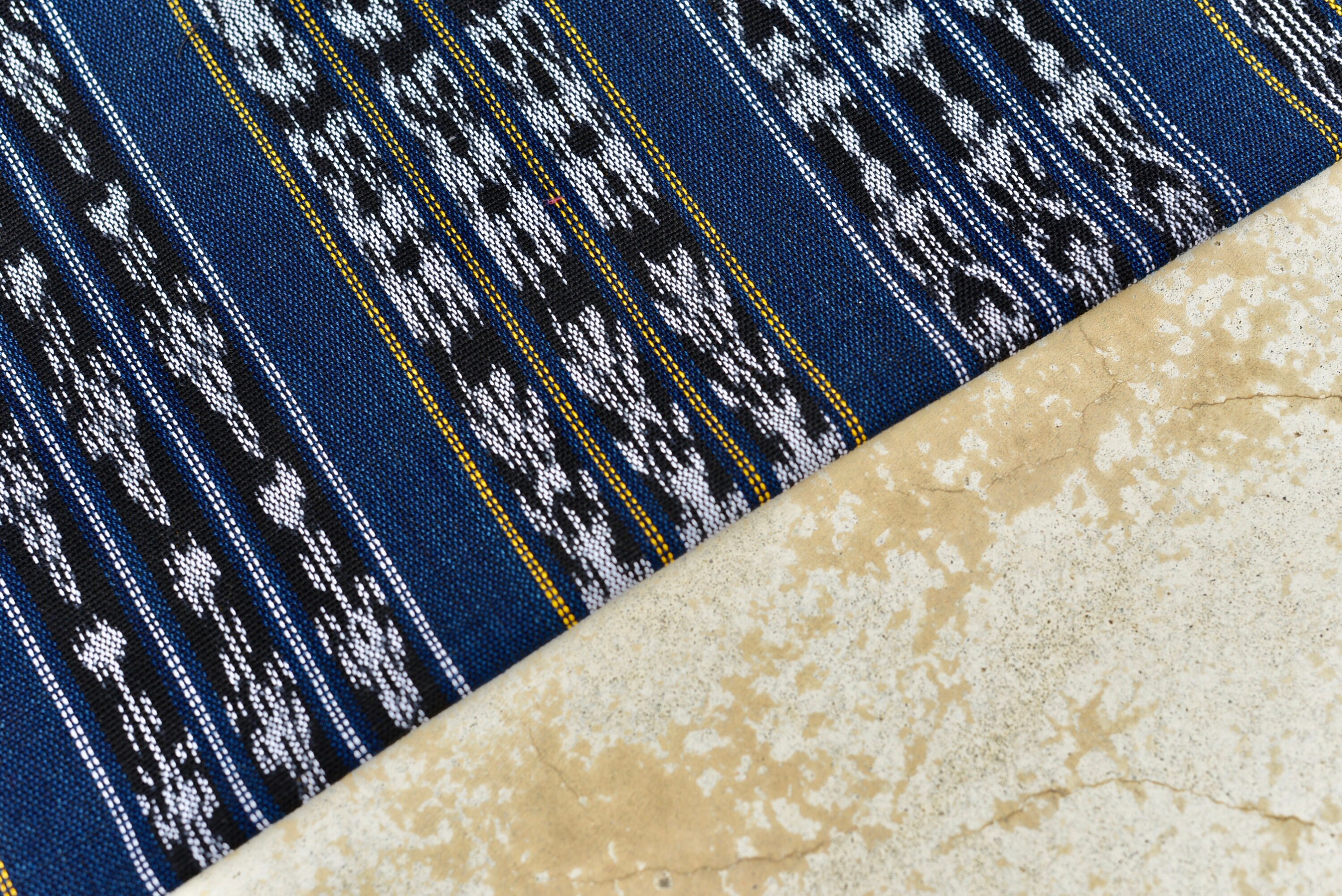 NEW Blue White Ikat Handmade Fabric 166 from Guatemala | Etsy