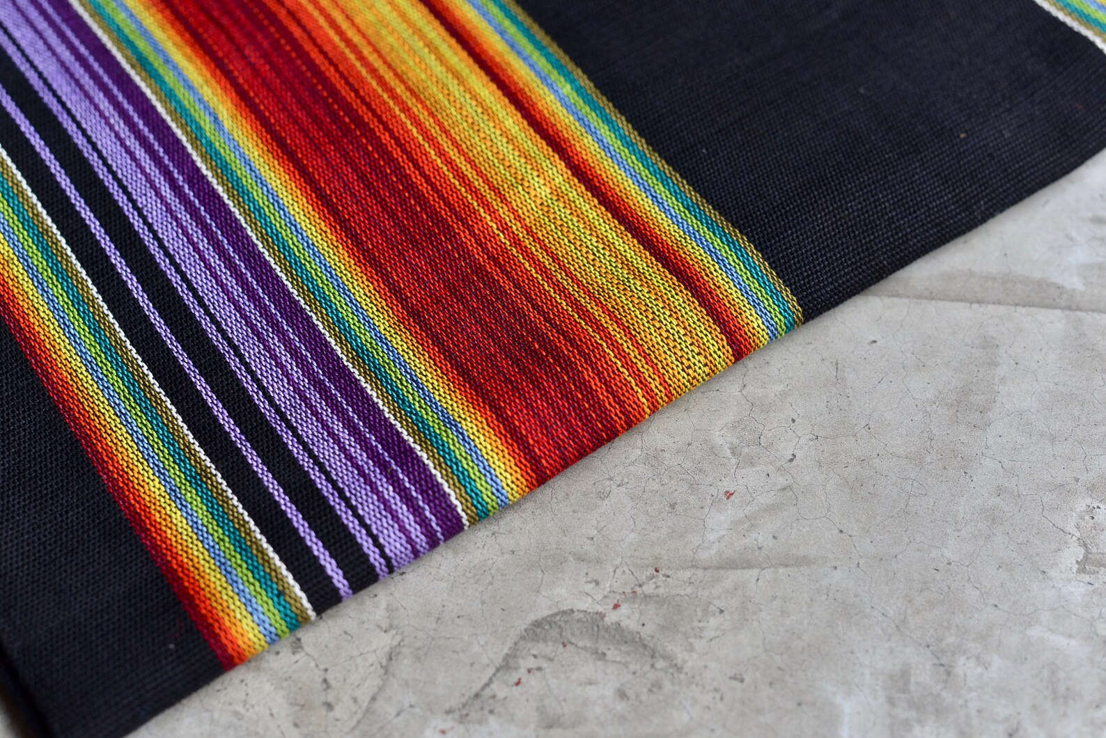 Mexican Fabric 124 Handwoven 100% Cotton Rainbow Fabric | Etsy