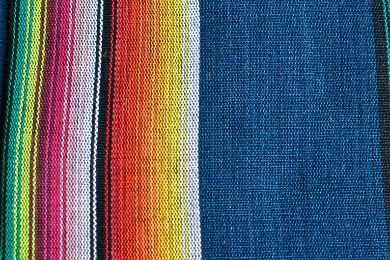 Central American Fabric 28 sold by the yard Blue Red | Etsy