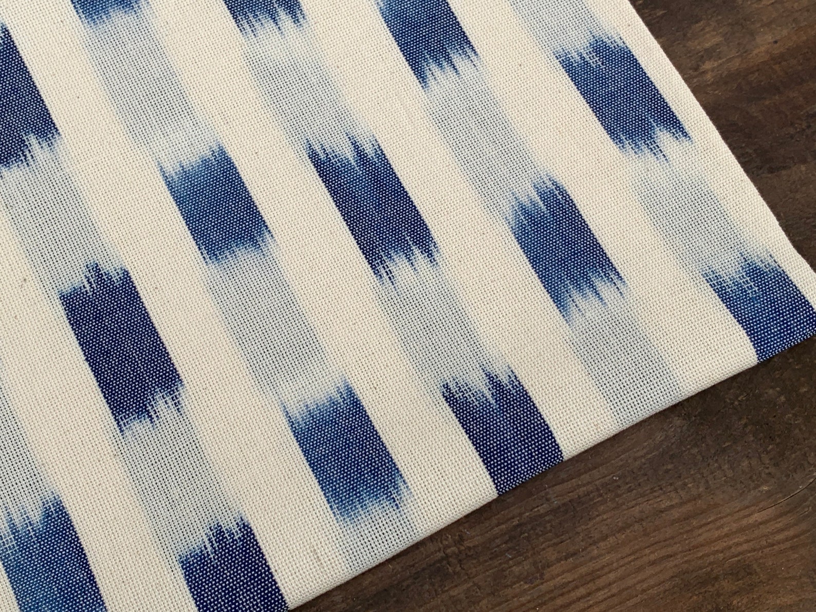 NEW White and Blue Ikat Fabric 201 Ethnic Fabric From - Etsy