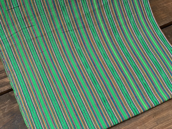NEW Green Striped Fabric 175 Ethnic Fabric from | Etsy