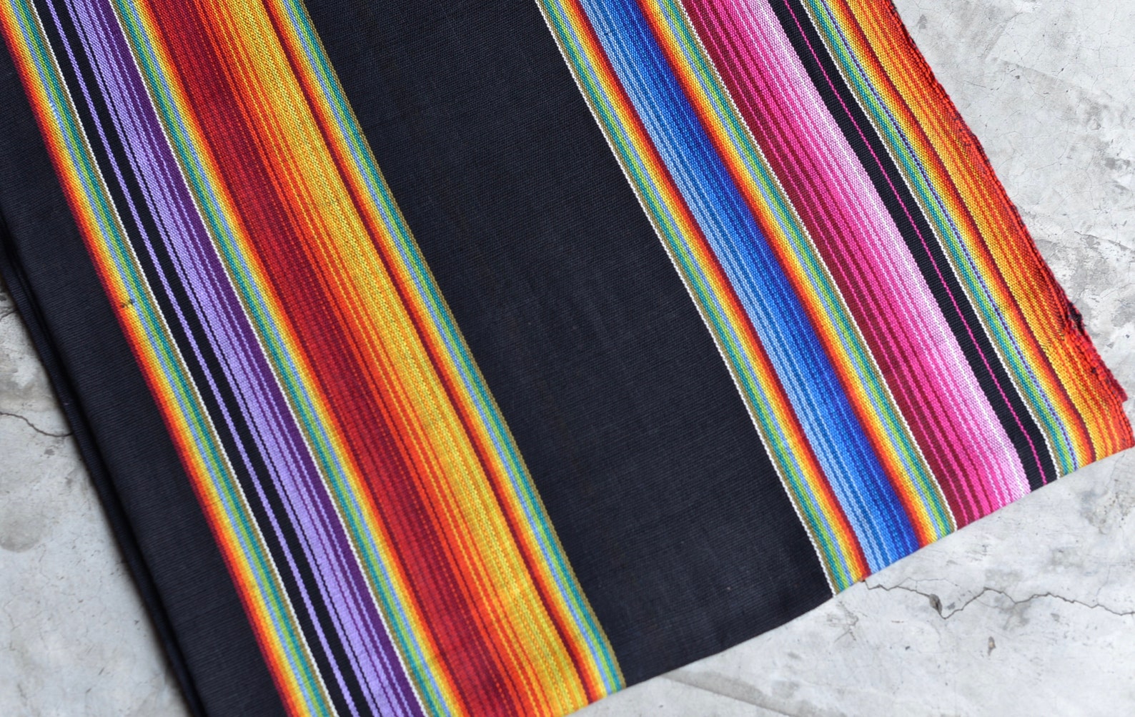 Mexican Fabric 124 Handwoven 100% Cotton Rainbow Fabric | Etsy