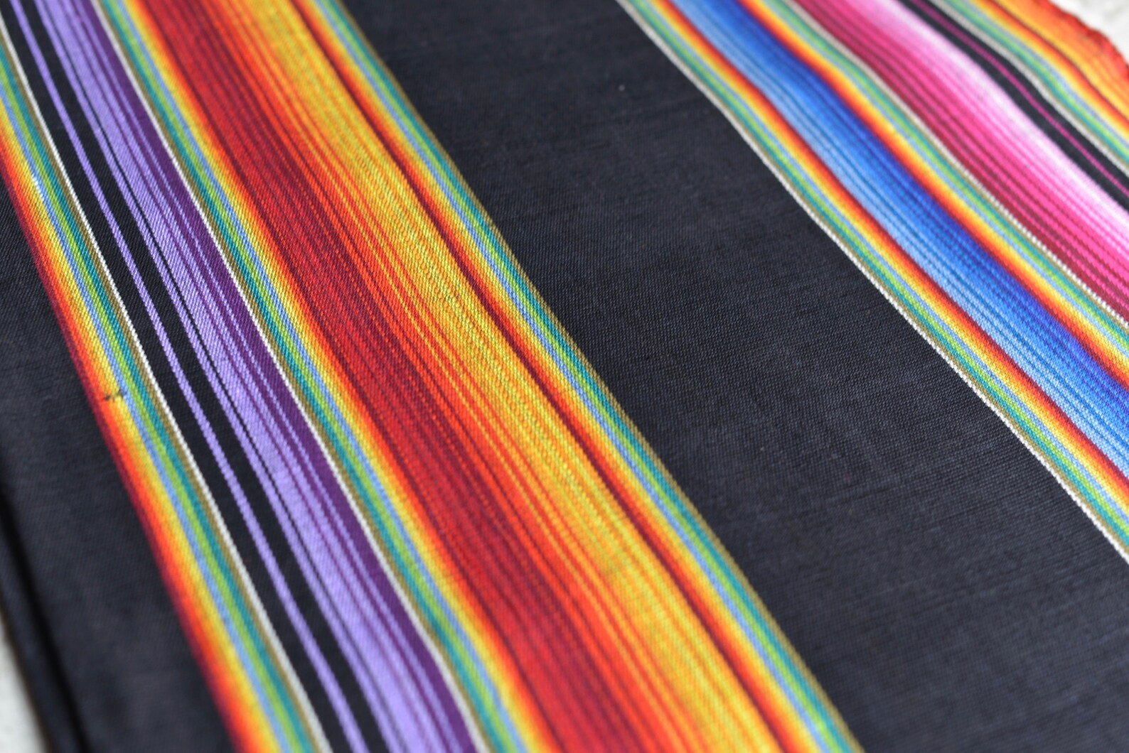 Mexican Fabric 124 Handwoven 100% Cotton Rainbow Fabric | Etsy