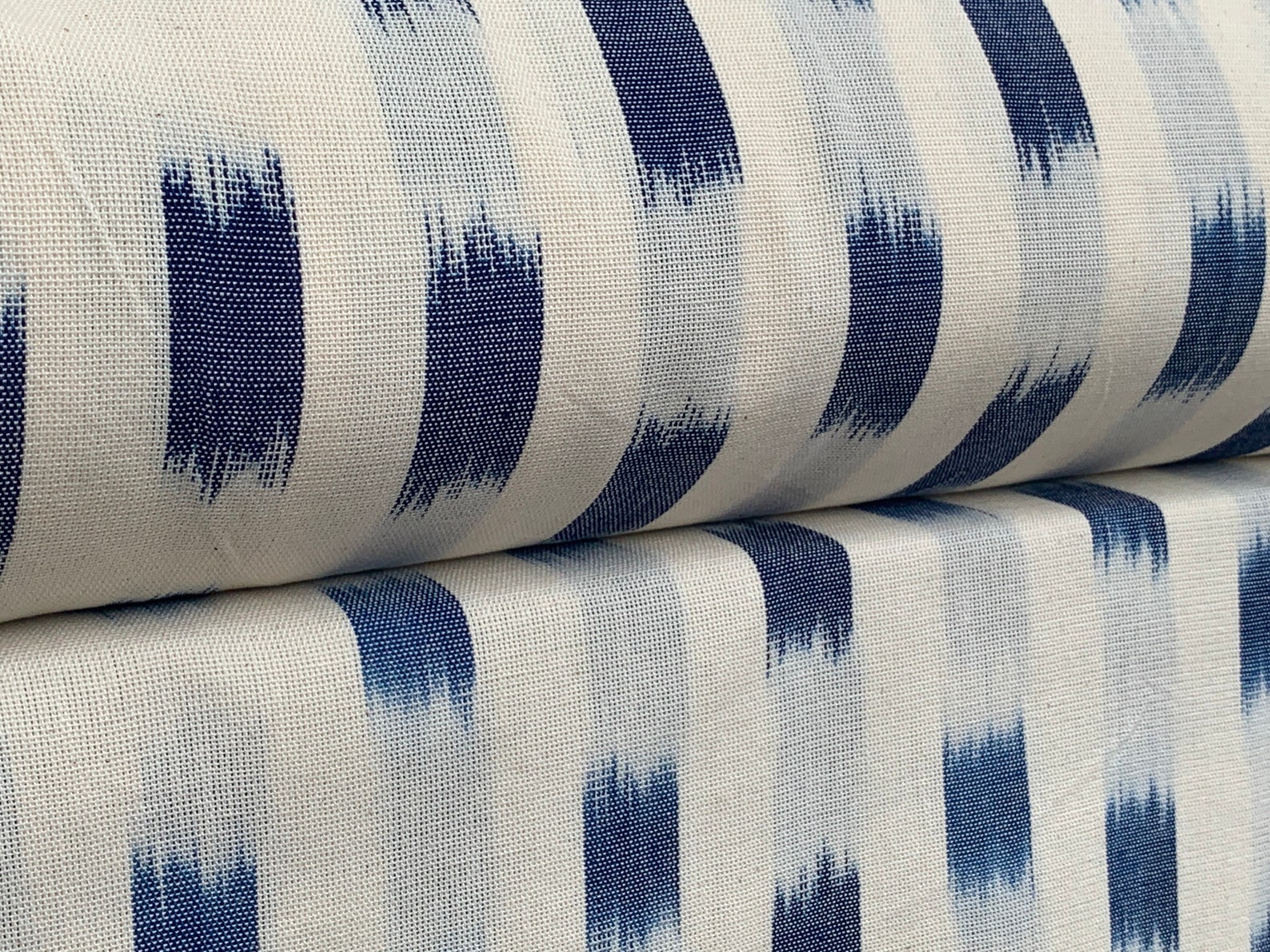 NEW White and Blue Ikat Fabric 201 Ethnic Fabric From - Etsy