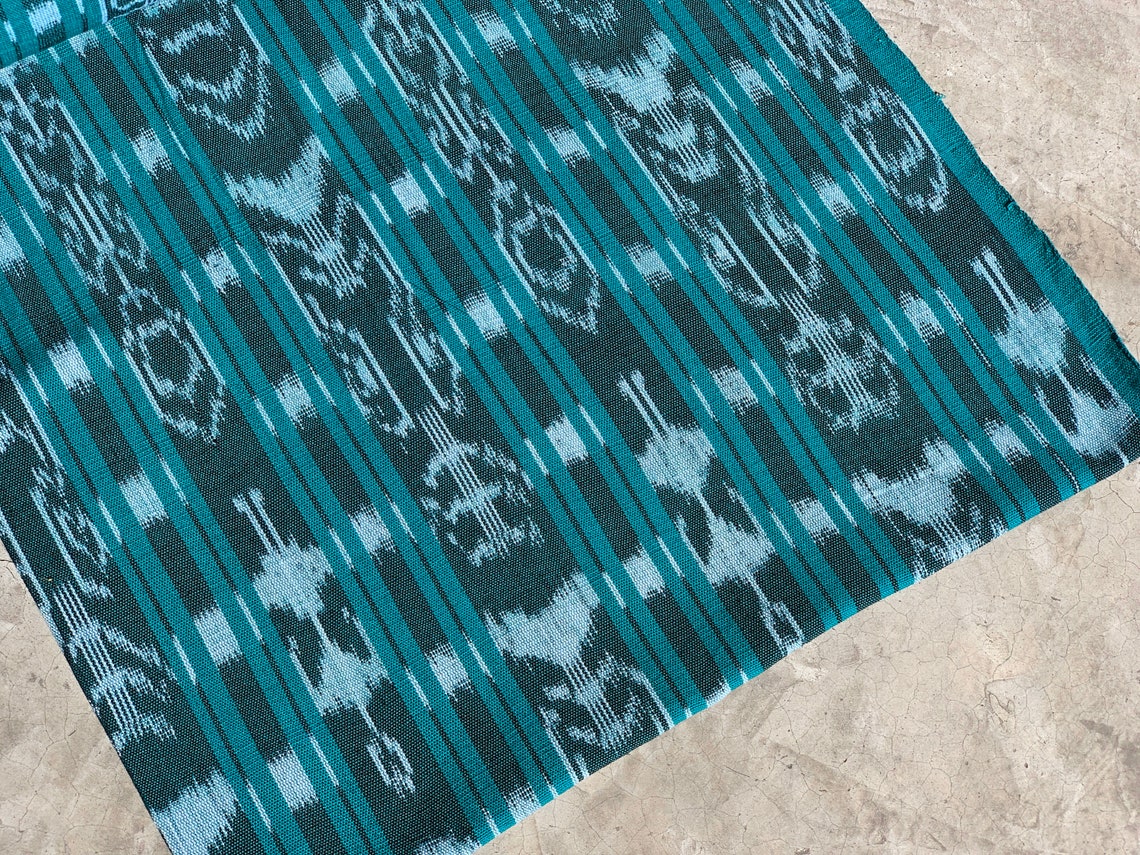 Green Ikat Fabric 131 Ethnic Fabric from Guatemala | Etsy