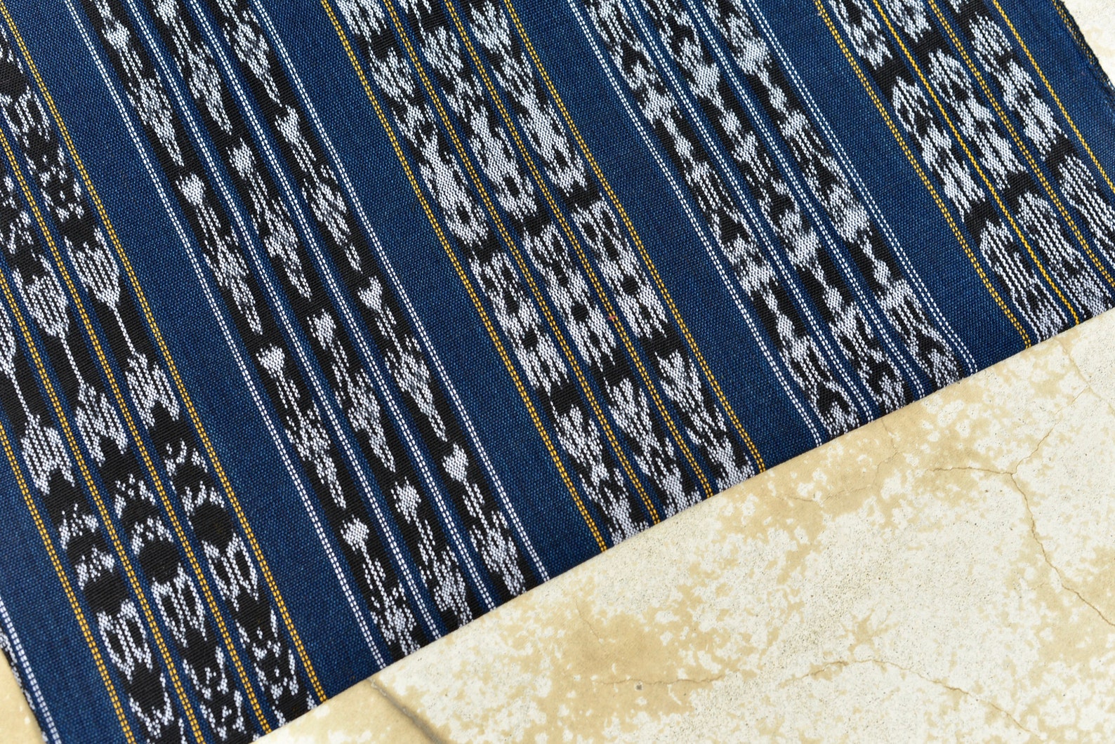 NEW Blue White Ikat Handmade Fabric 166 From Guatemala | Etsy