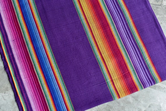 Mexican Fabric 125 Handwoven 100% Cotton Rainbow Fabric | Etsy