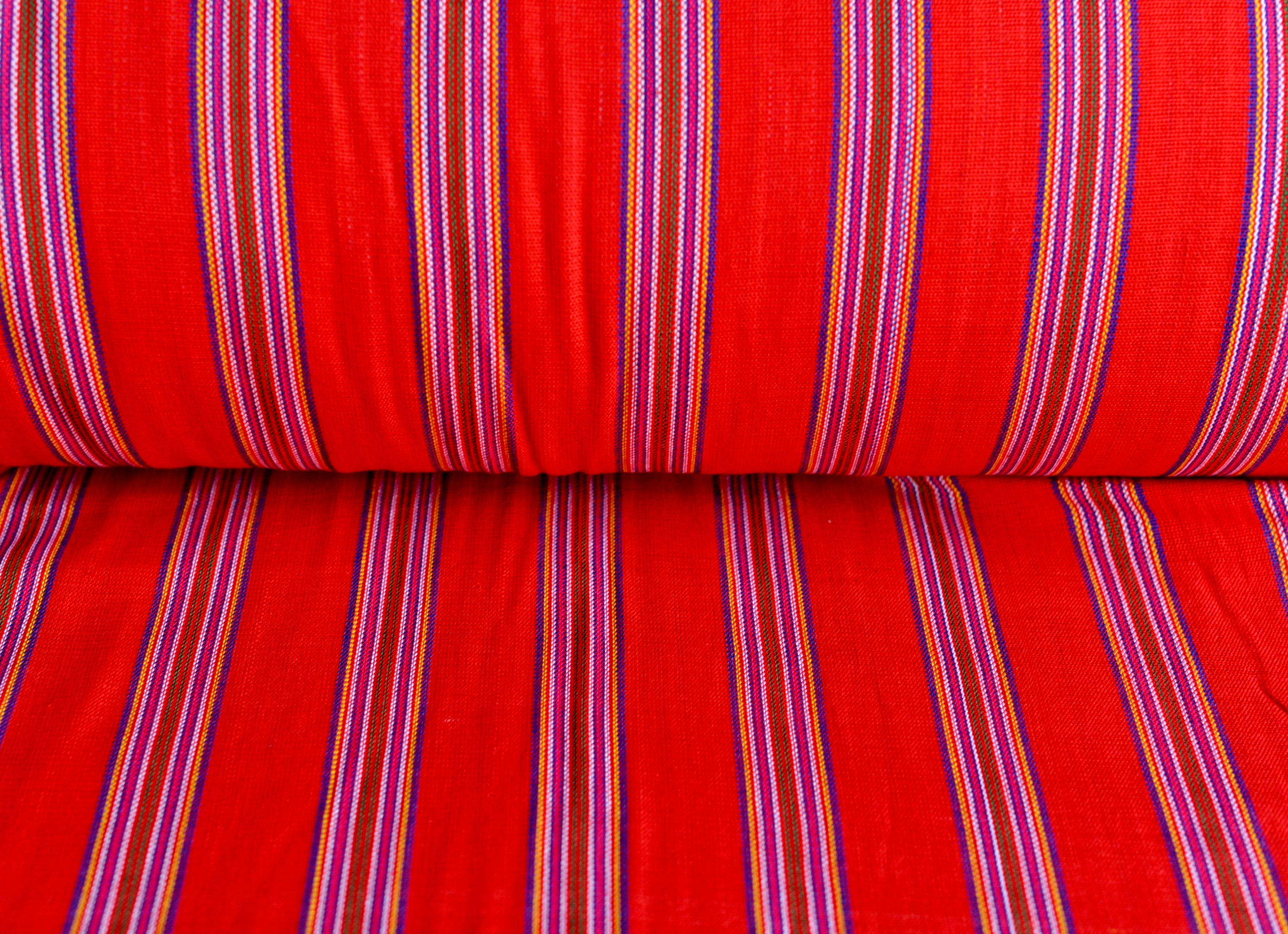 Red Striped Fabric 130 Red Striped Traditional Guatemalan | Etsy