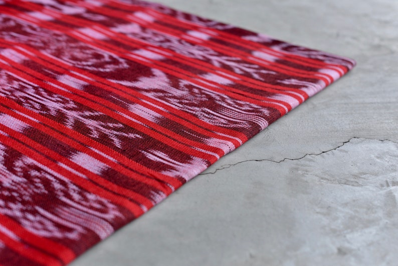 Red Ikat Stripes 118 Handmade Fabric from Guatemala 100% | Etsy