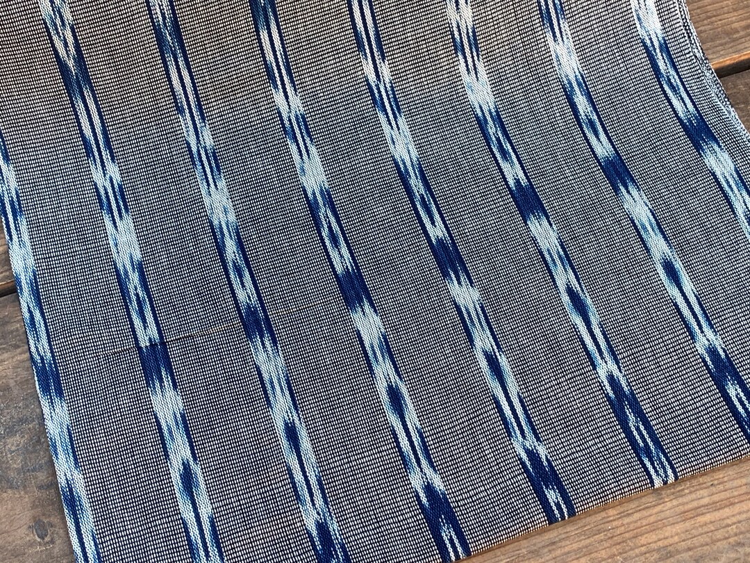 NEW! Blue and White Ikat Handmade Fabric (#220) From Guatemala - 100% ...