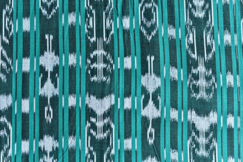 Green Ikat Fabric 131 Ethnic Fabric From Guatemala | Etsy