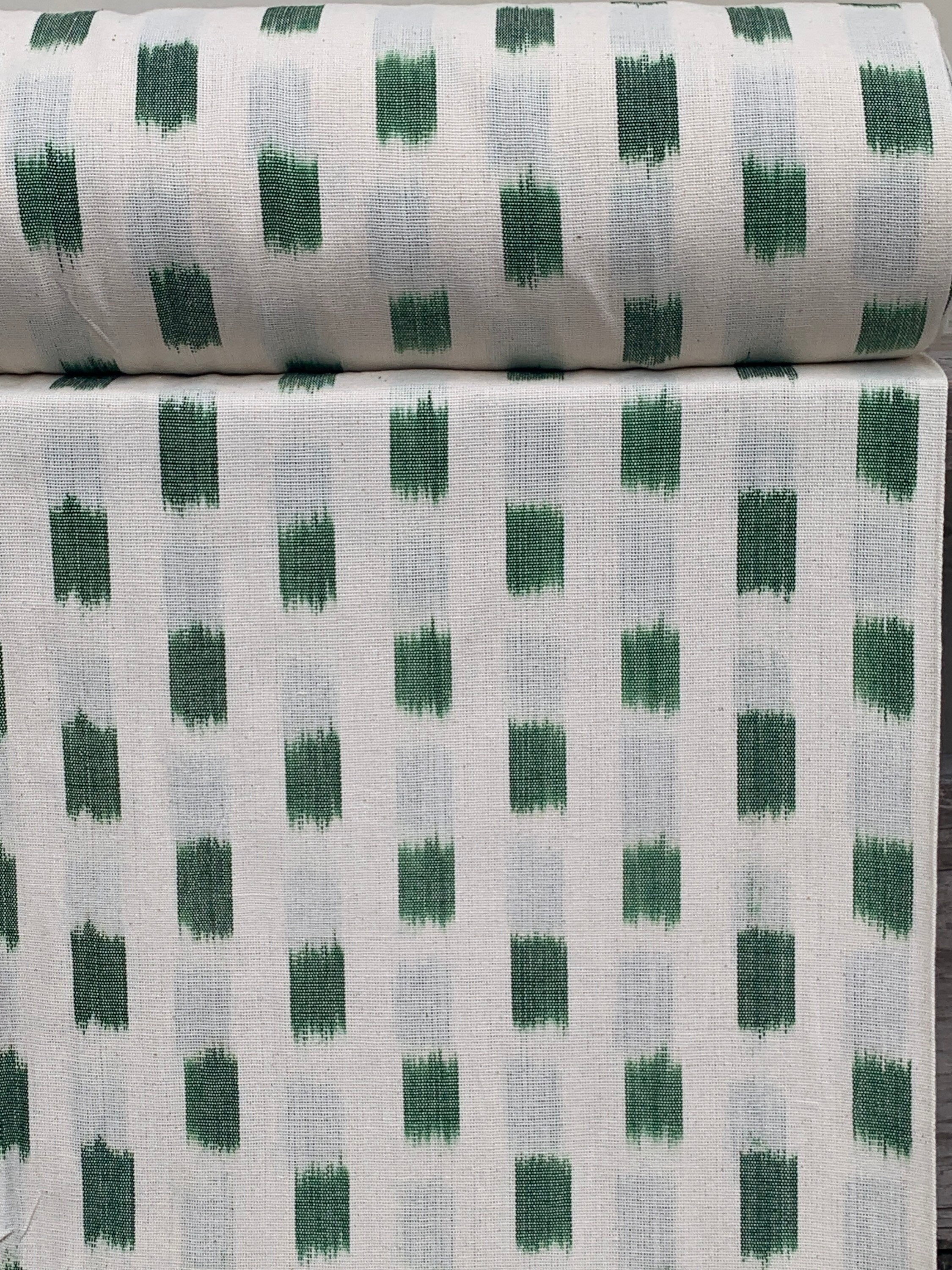 NEW White and Green Ikat Fabric 200 Ethnic Fabric from | Etsy