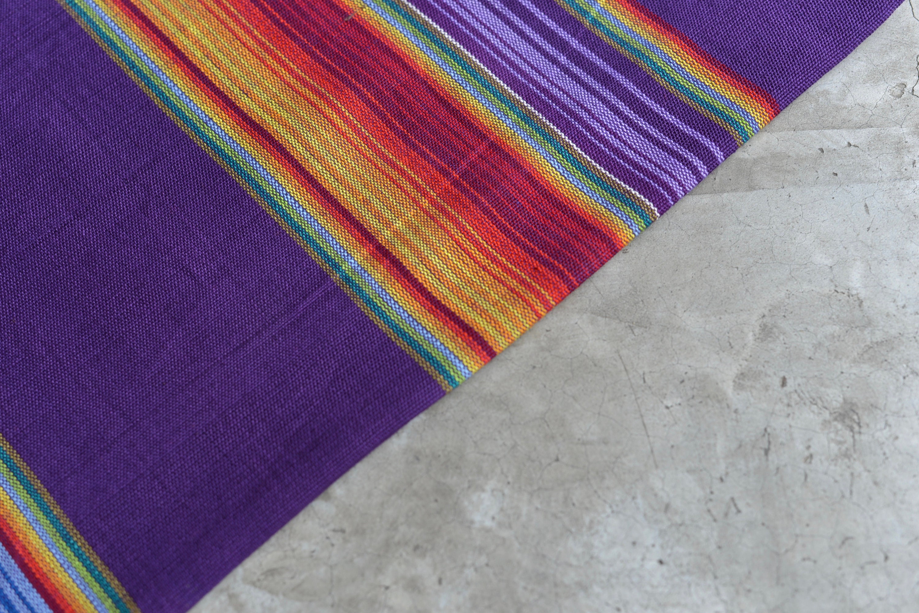 Mexican Fabric 125 Handwoven 100% Cotton Rainbow Fabric | Etsy