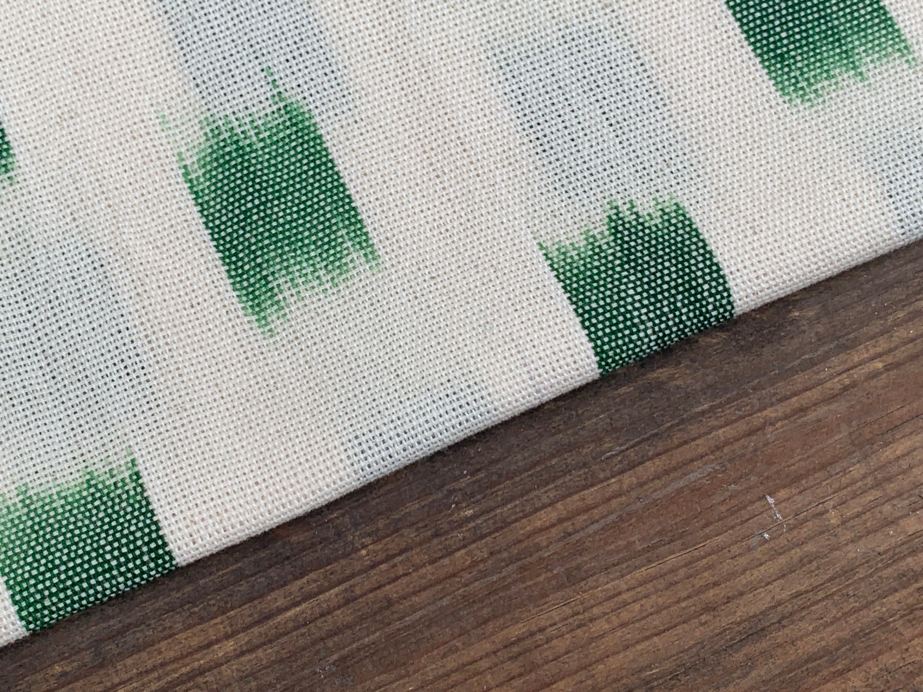 NEW White and Green Ikat Fabric 200 Ethnic Fabric from | Etsy