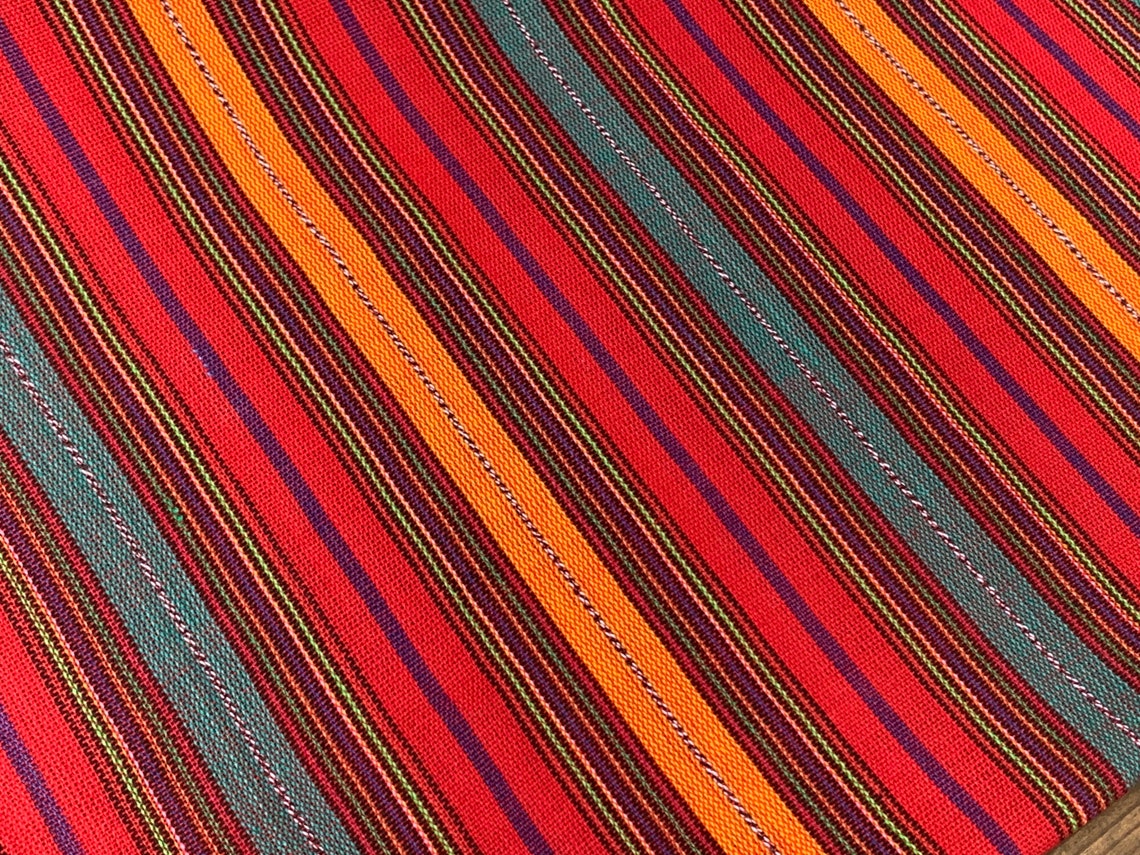 NEW Red and Yellow Striped Fabric 188 Ethnic Fabric from | Etsy