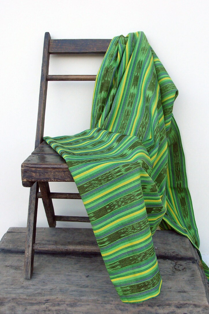 Green Tribal 29 Guatemalan Fabric 100% Handwoven Cotton | Etsy