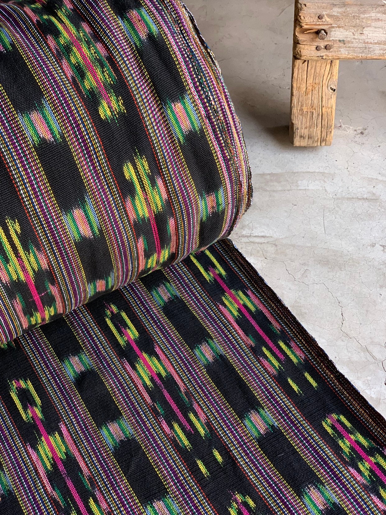 NEW Dark Ikat Fabric by the yard 123 Textile Supply | Etsy