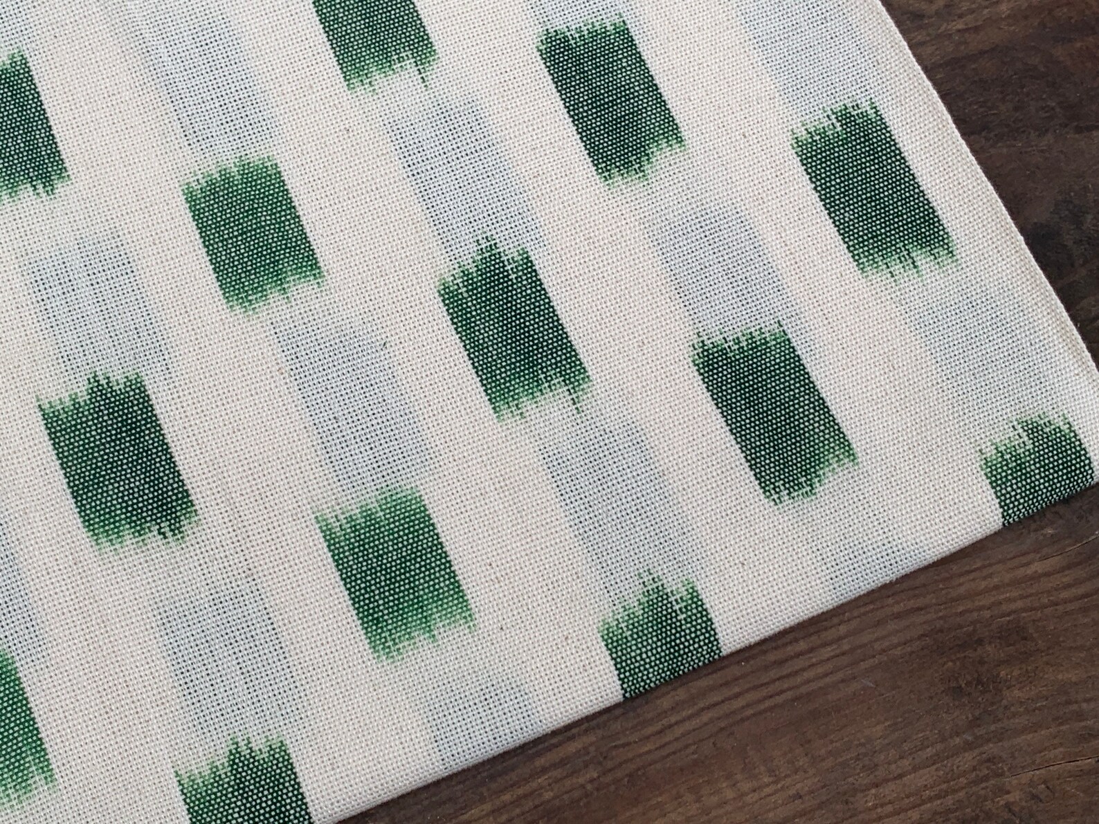NEW White and Green Ikat Fabric 200 Ethnic Fabric from | Etsy