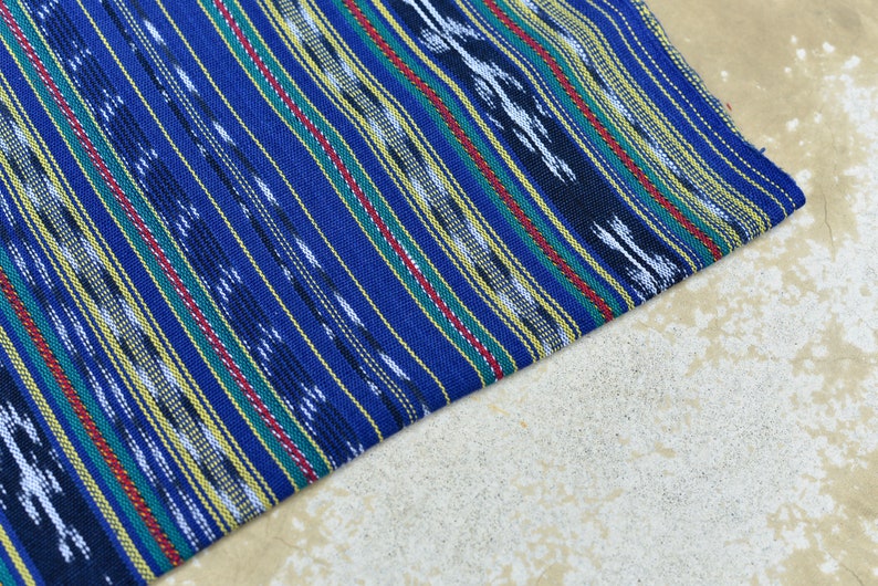 NEW Blue Ikat Handmade Fabric 160 from Guatemala 100% | Etsy