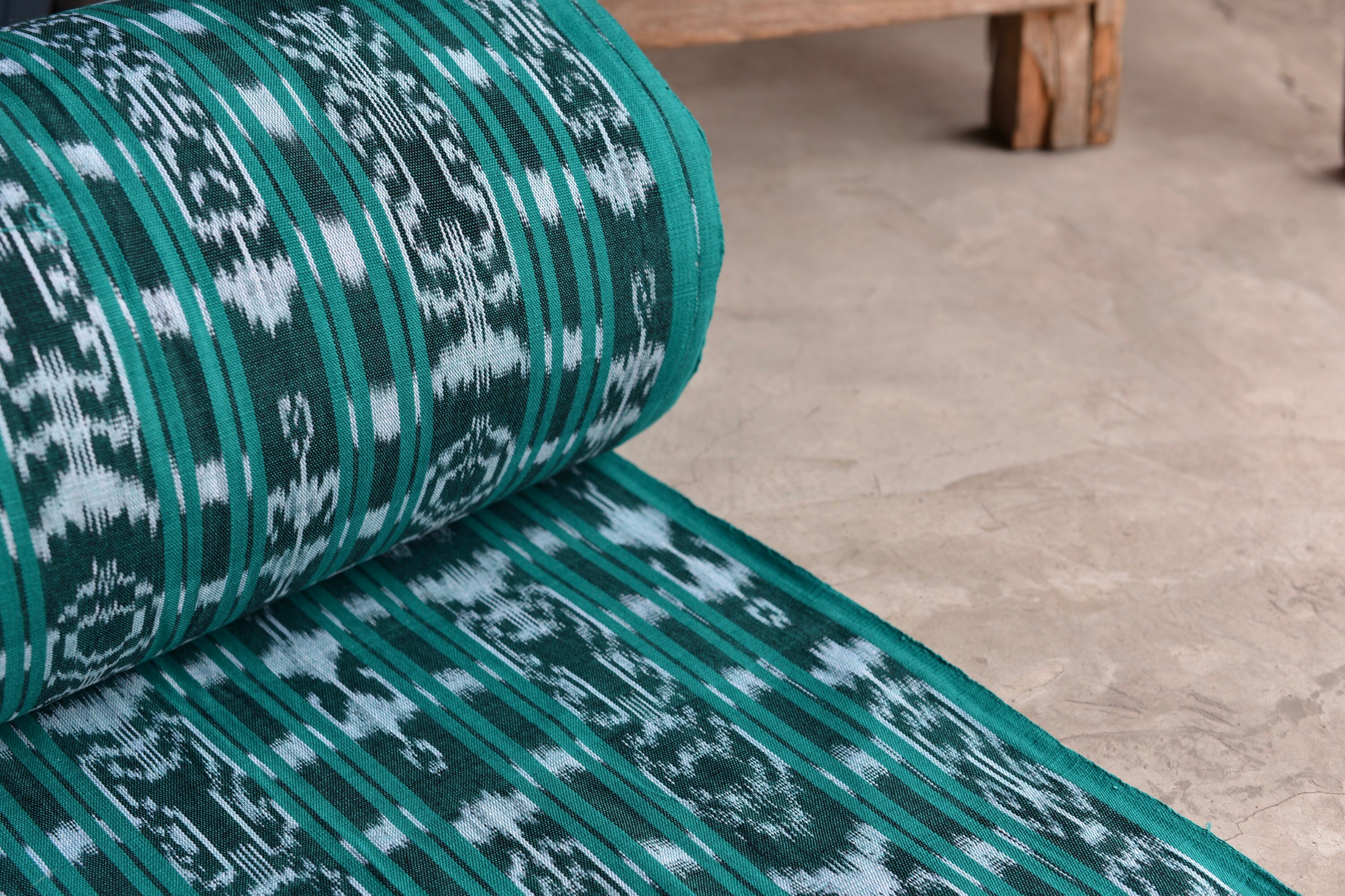 Green Ikat Fabric 131 Ethnic Fabric from Guatemala | Etsy
