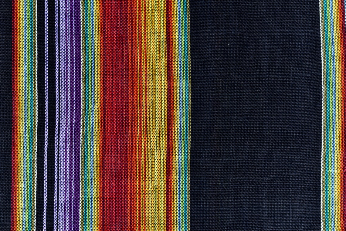 Mexican Fabric 124 Handwoven 100% Cotton Rainbow Fabric | Etsy