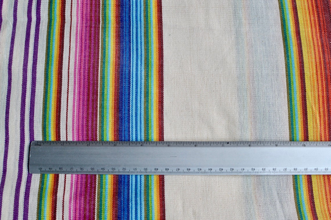 Mexican Fabric 20 Handwoven 100% Cotton Rainbow Fabric | Etsy