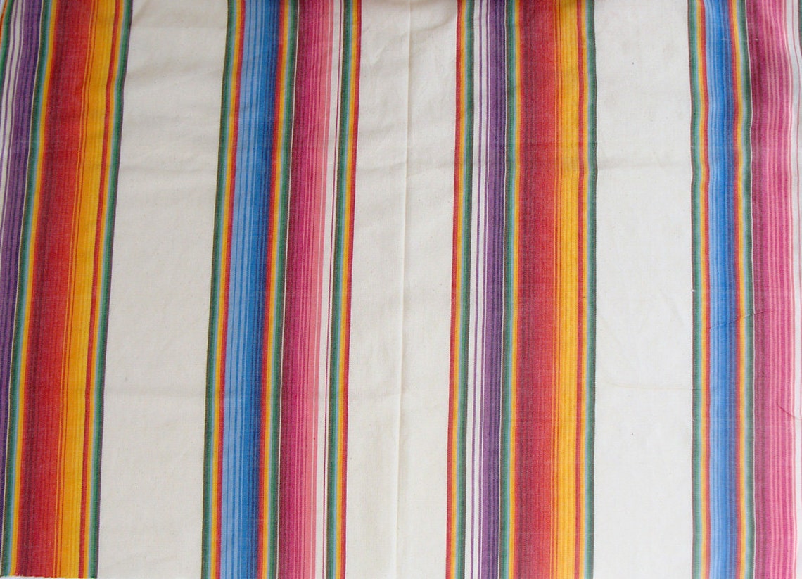 Mexican Fabric 20 Handwoven 100% Cotton Rainbow Fabric | Etsy