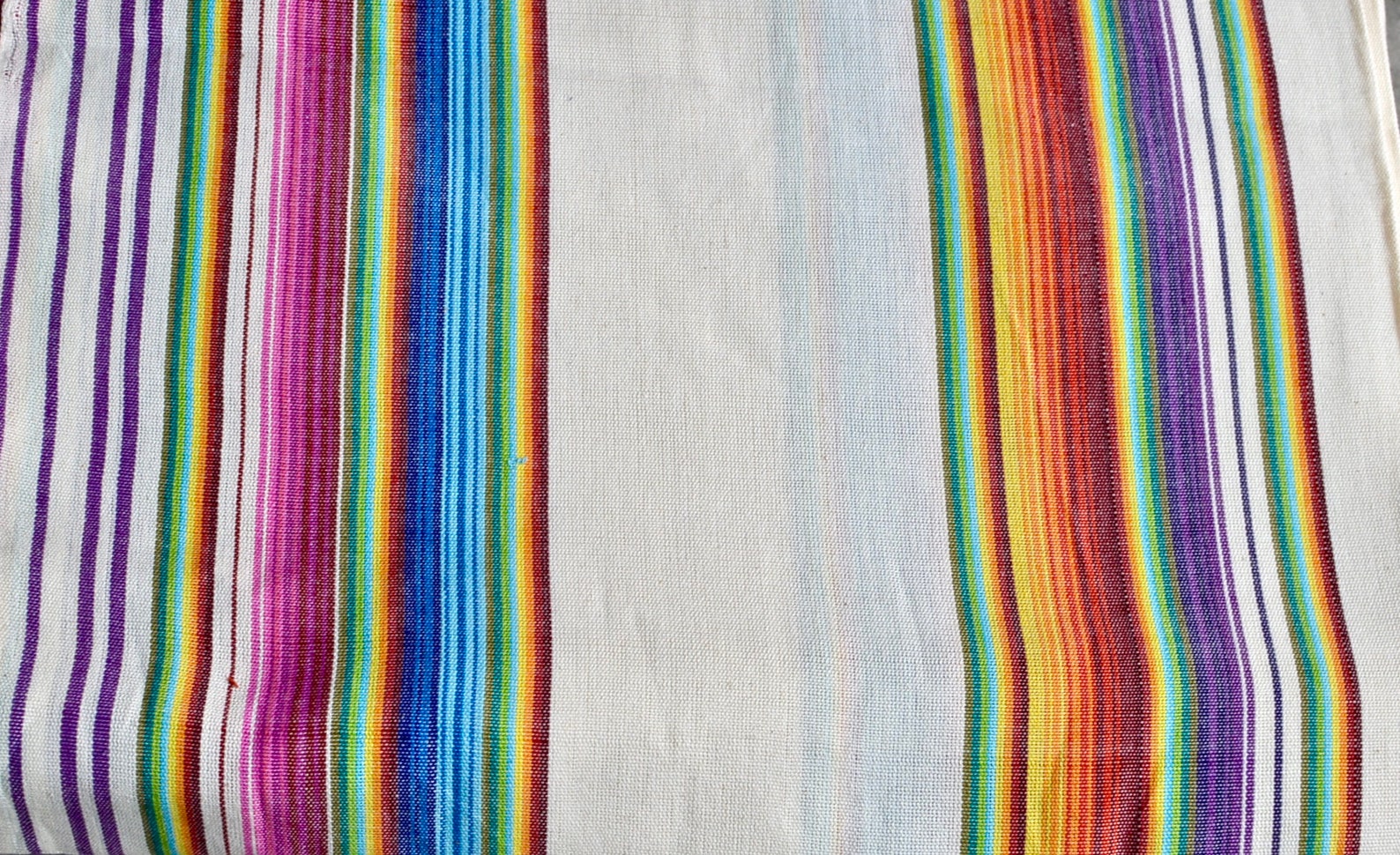 Mexican Fabric 20 Handwoven 100% Cotton Rainbow Fabric Sold by the Yard ...