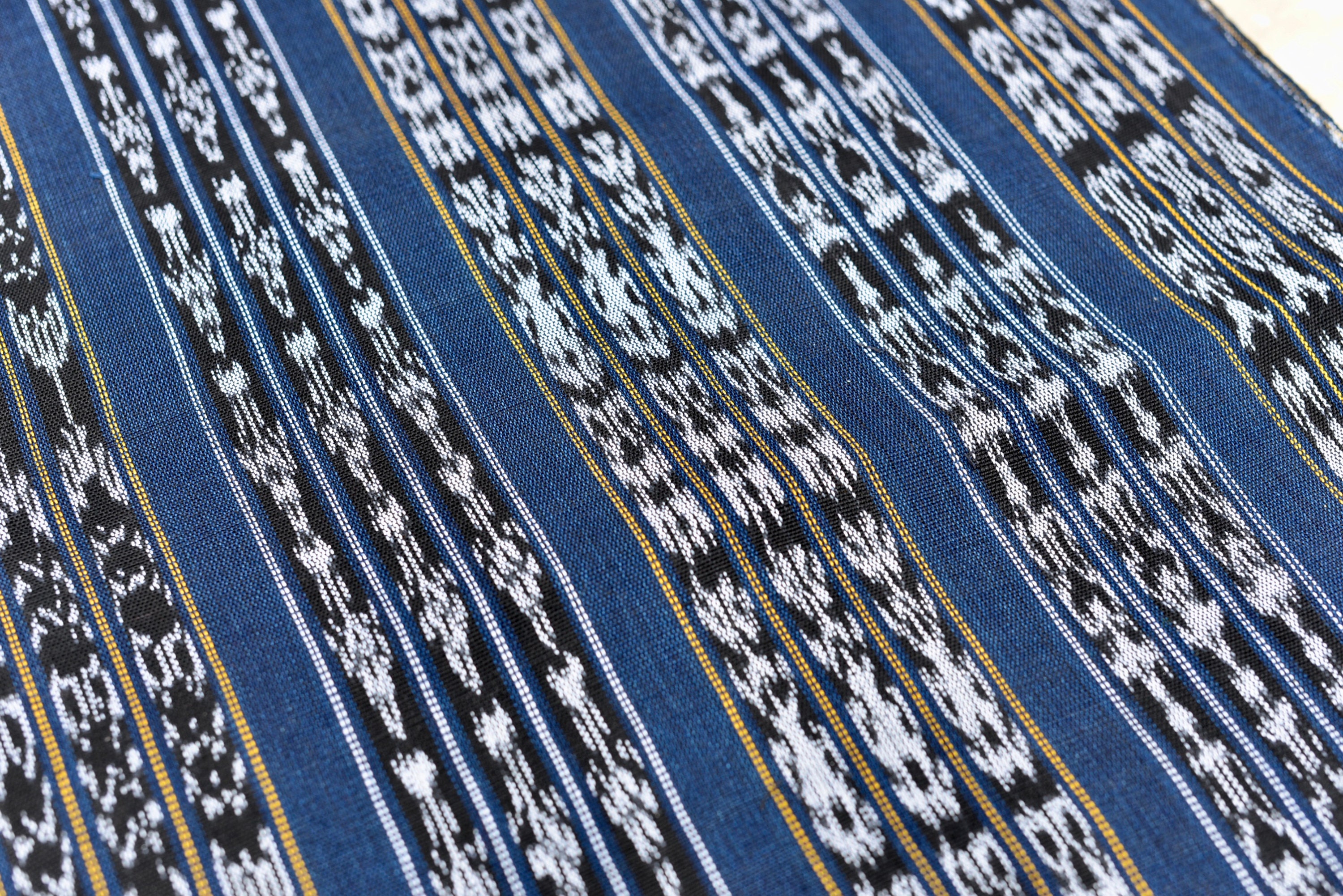 NEW Blue White Ikat Handmade Fabric 166 from Guatemala | Etsy