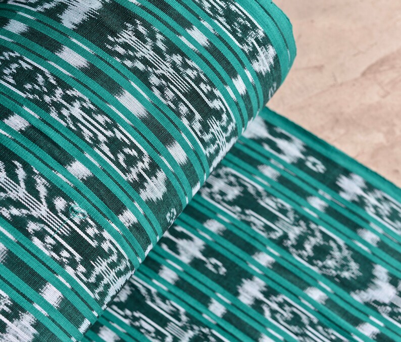 Green Ikat Fabric 131 Ethnic Fabric From Guatemala - Etsy